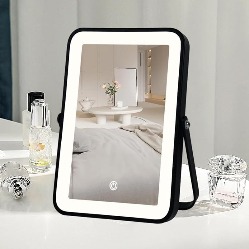 Travel Makeup Mirror with Lights, Portable Small Beauty LED Vanity ...