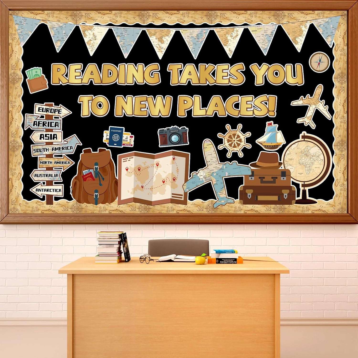 Travel The Map Reading Class Bulletin Board Set Adventure Classroom ...