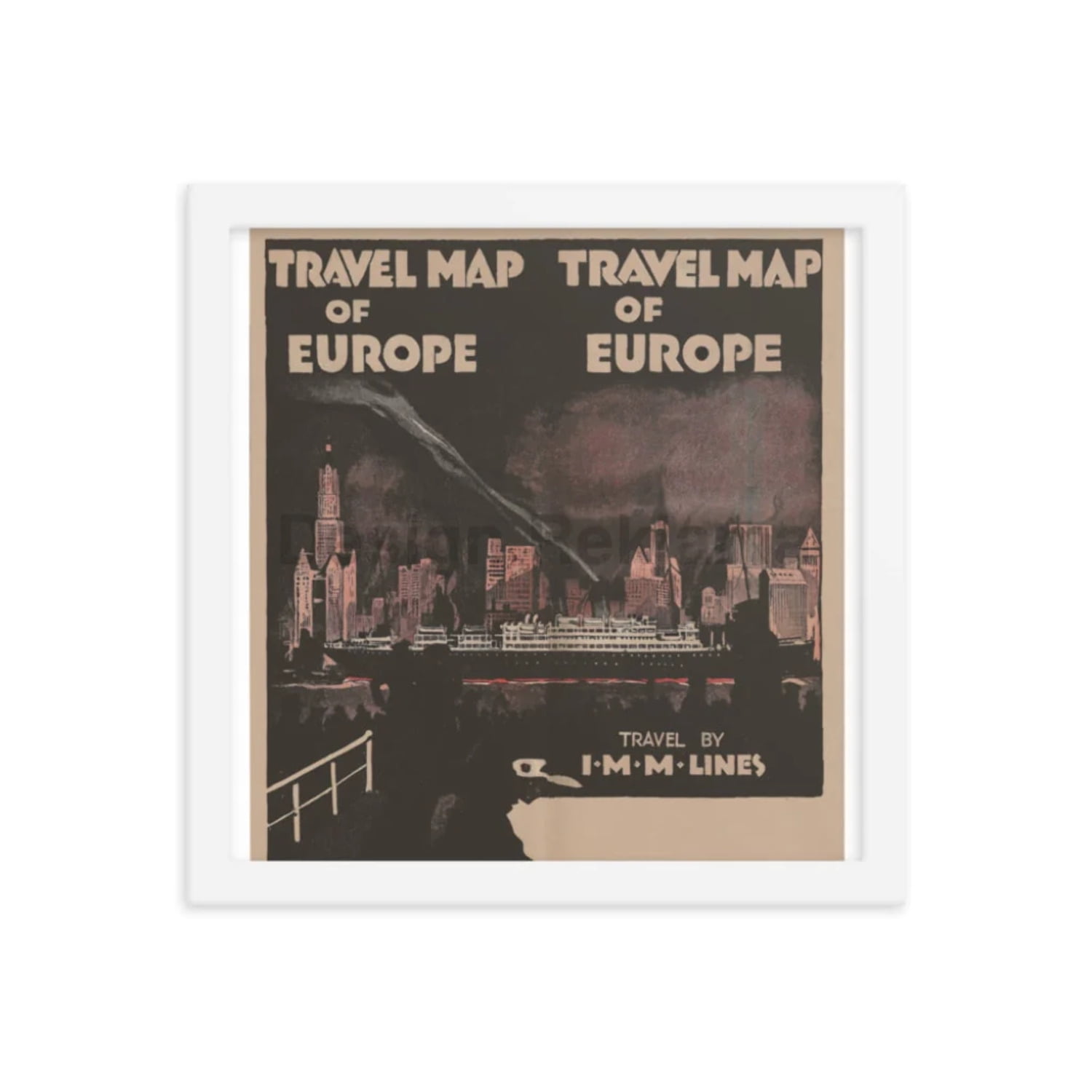 Travel Map of Europe 1930 by the International Mercantile Marine ...