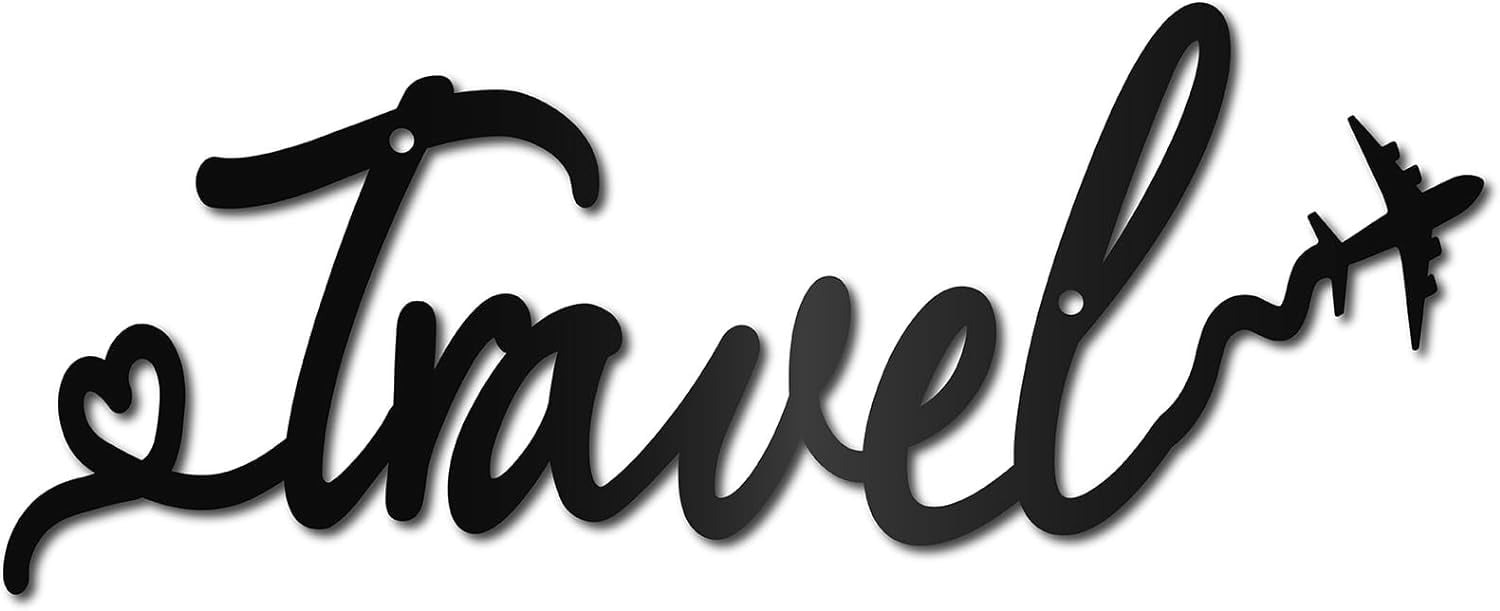 Travel Metal Wall Art Decor Black Wall Silhouette Hanging Decor Iron ...