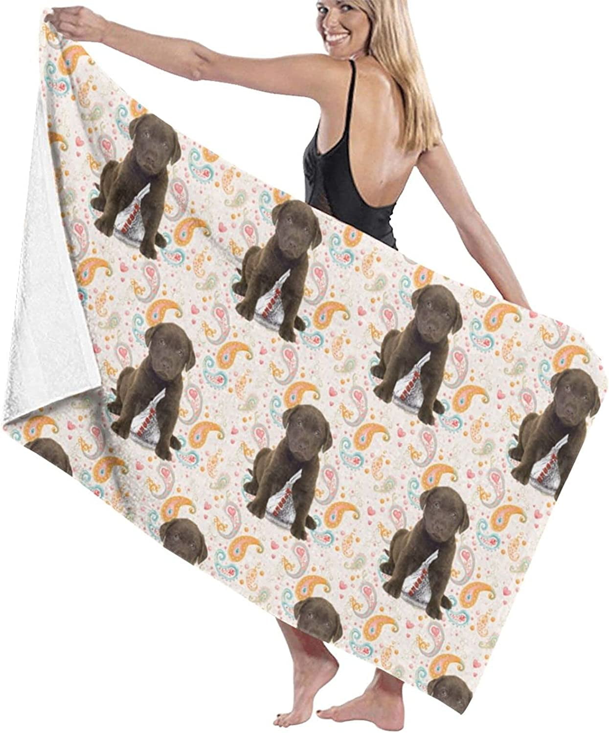 Travel Microfiber Bath Towel Blanket Ultra Absorbent Lightweight Puppy ...