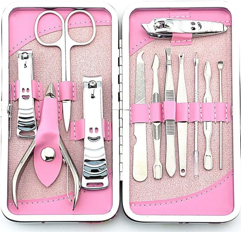 Travel Mini Nail Set 12pcs Manicure Set Pedicure Scissor Cuticle Knife ...