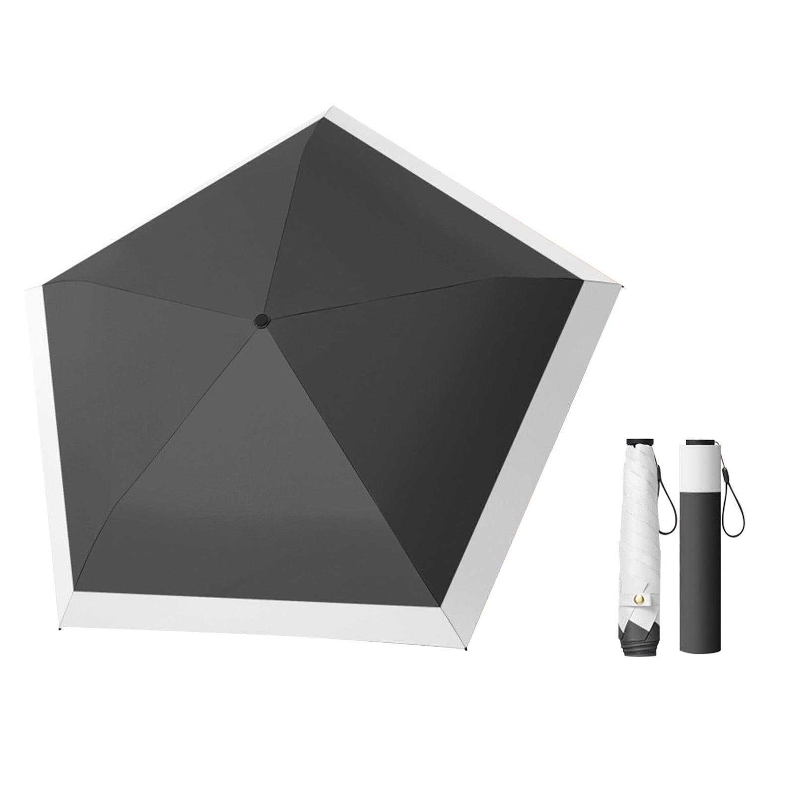 Travel Mini Umbrella Ring handle Coating Layer Fabric Compact Folding ...