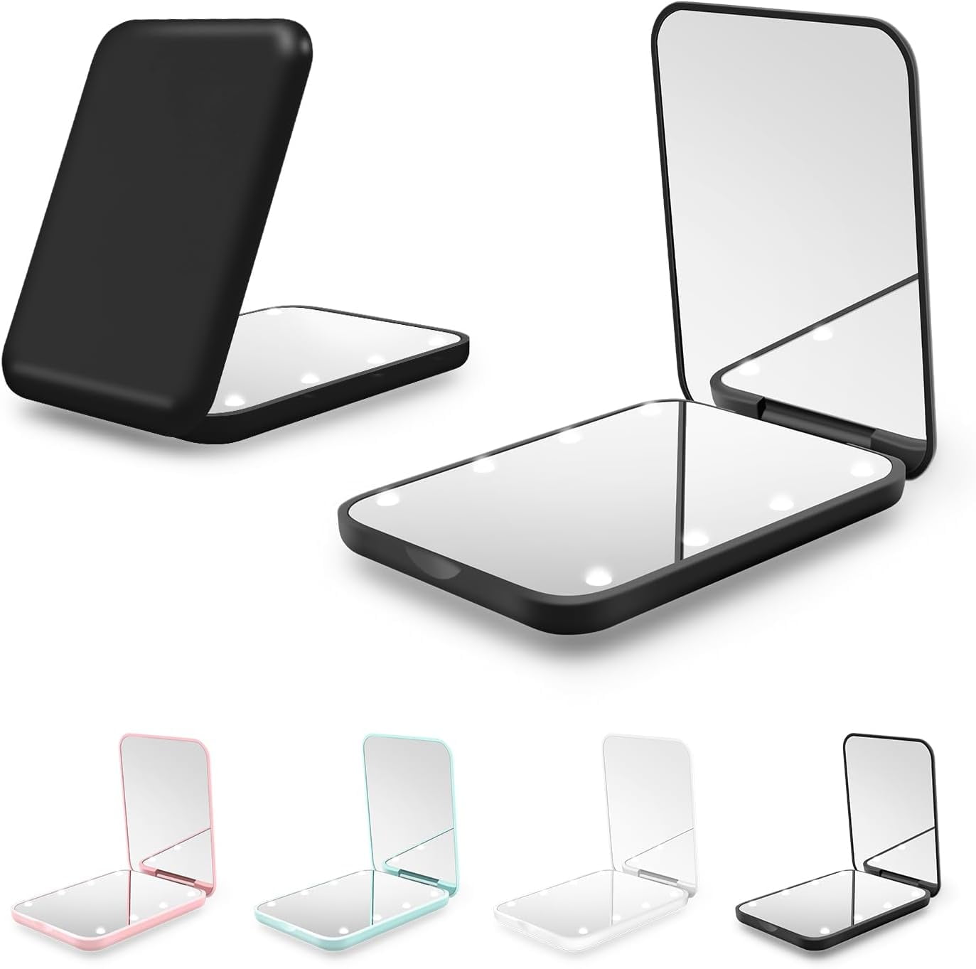Travel Mirror with Light, 1X/3X Magnification LED Compact Mirror with ...