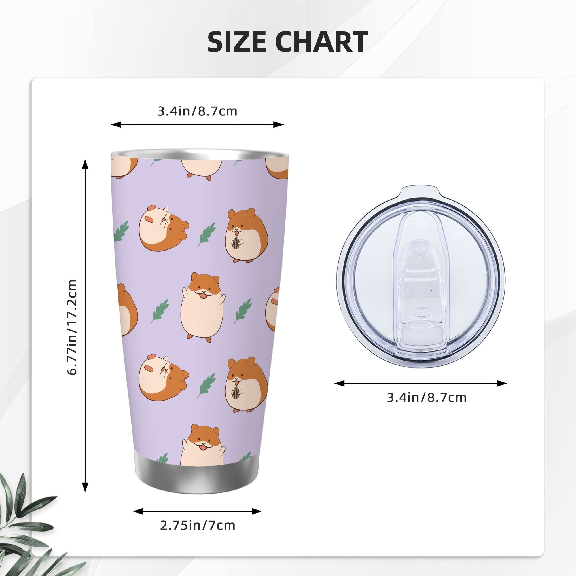 Travel Mug Insulation Tumbler 20oz Cute Hamster Stainless Steel Car Cup ...