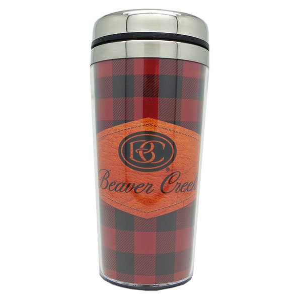 Travel Mug Red and Black Plaid for Beaver C Beaver Creek CO - Walmart.com