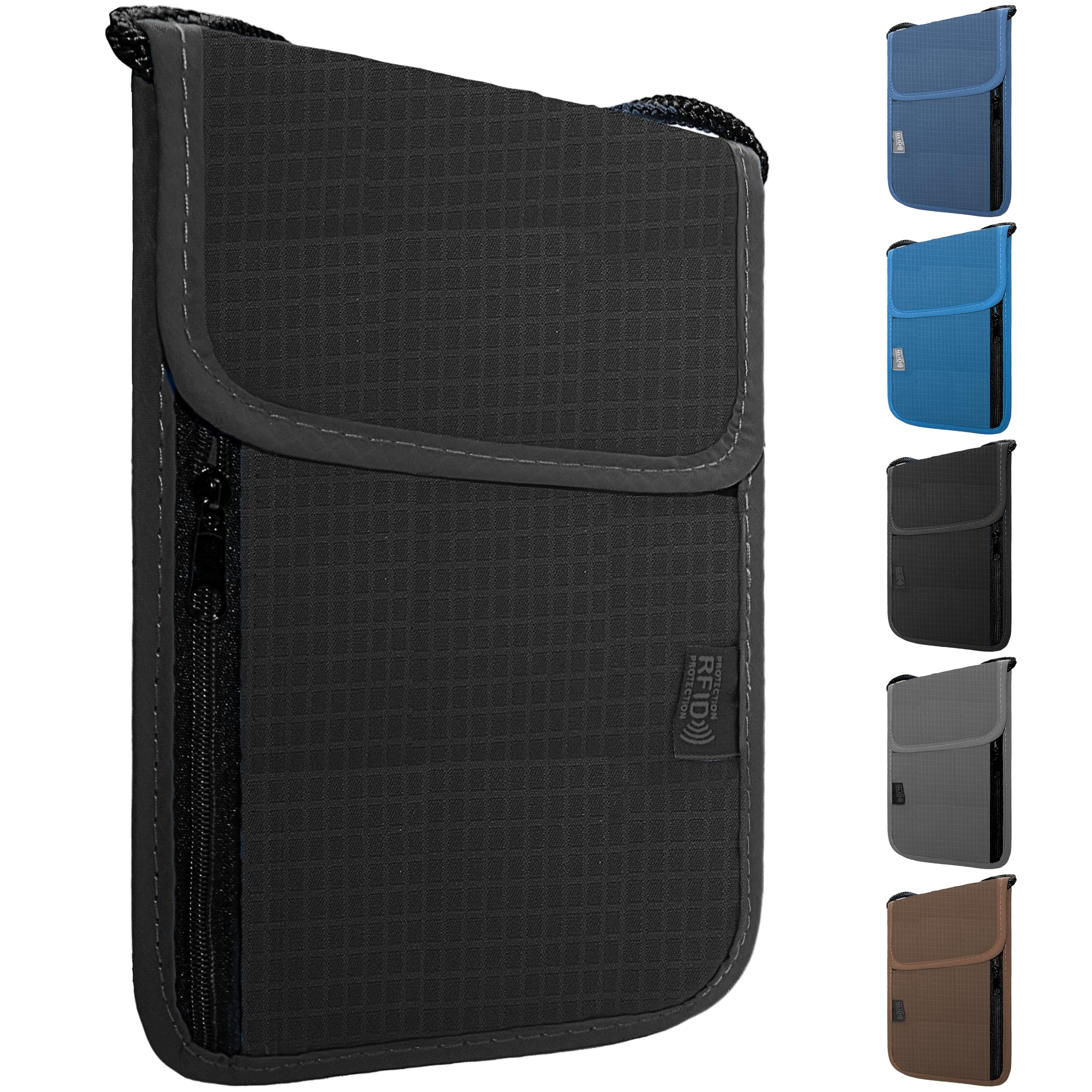 Travel Neck Wallet with RFID Blocking – Passport Holder Organizer Neck ...