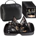 Travel Organizer Case with Multiple Clear Zipper Pockets - Ring Binder ...