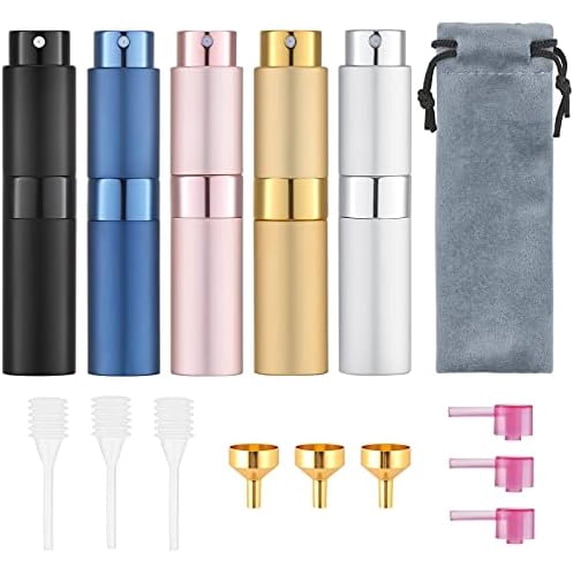 Travel Perfume Atomizer Refillable 8ml (5 PCS), Travel Cologne Sprayer ...