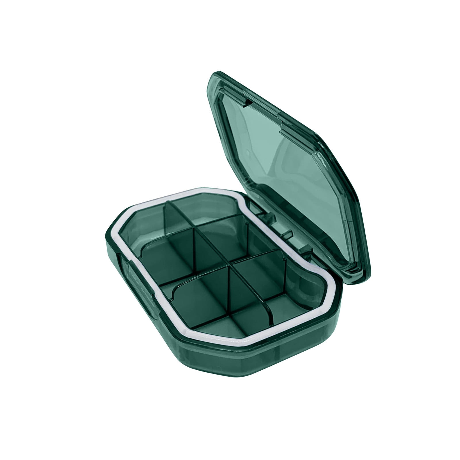 Travel Pill Organizer, 6 Compartments Pill Case Container, Compact ...