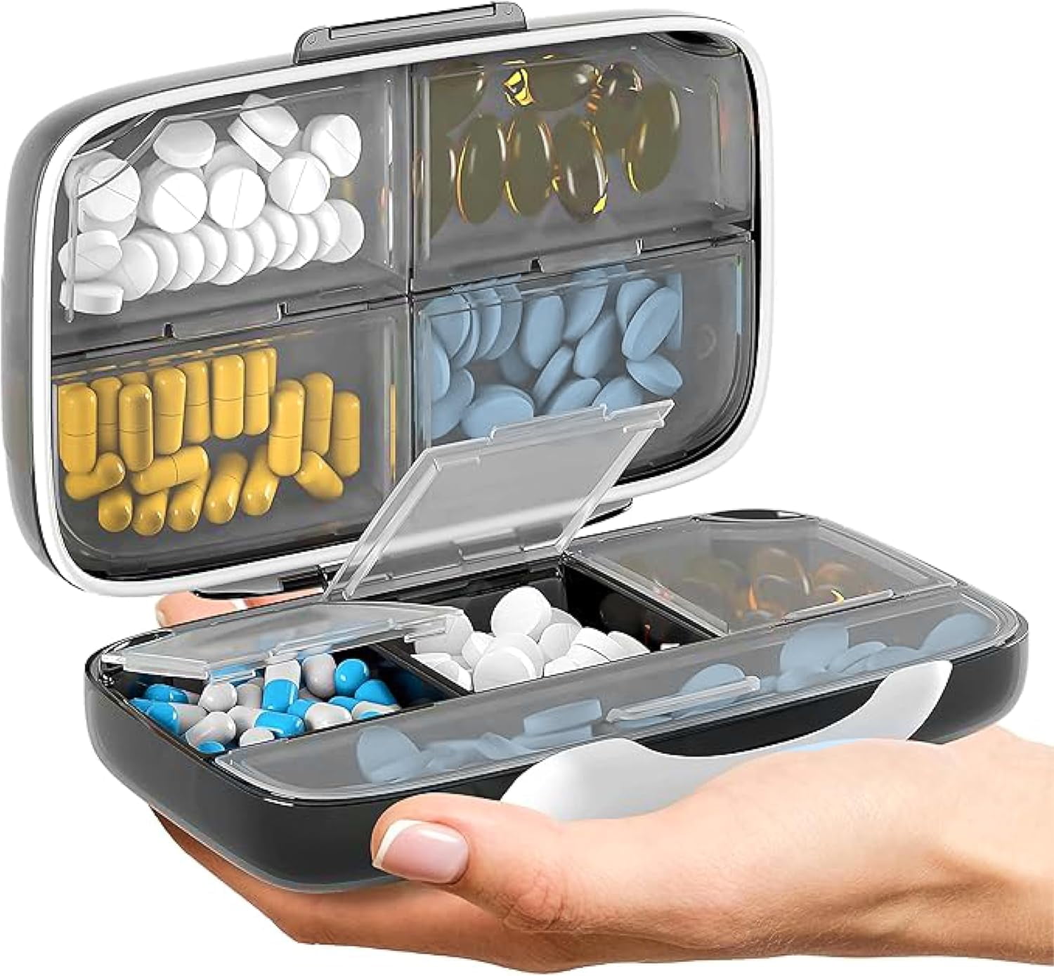 Travel Pill Organizer - Airtight Medicine Case for Traveling Portable ...