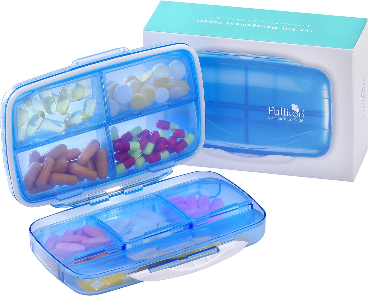 Travel Pill Organizer Large Portable Medication Organizer, g Oversize 8 ...