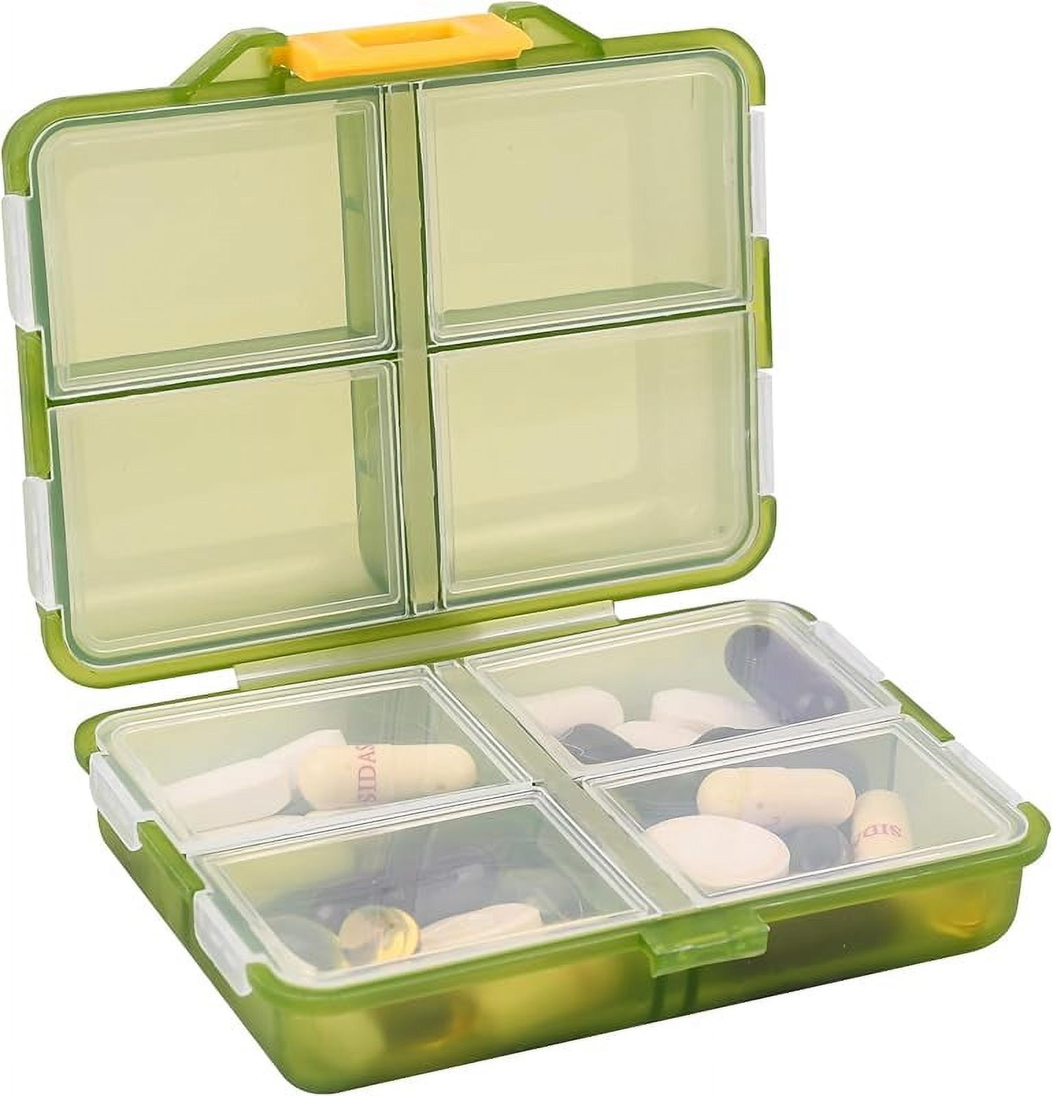 Travel Pill Organizer Small 8 Grid Compartments Pill Holder Box ...