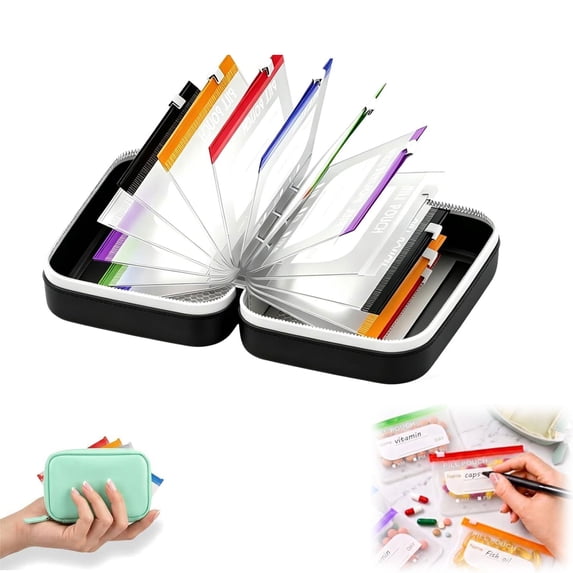 Pilly the pillorganizer bag, Waterproof Pill Organizer with Writable ...