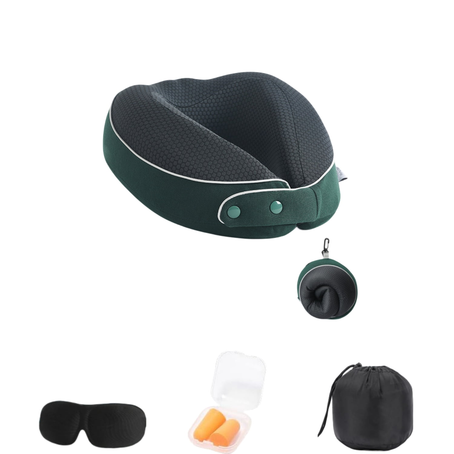Travel Pillow Airplane Neck Pillow Rollable Storage Memory Foam Comes ...