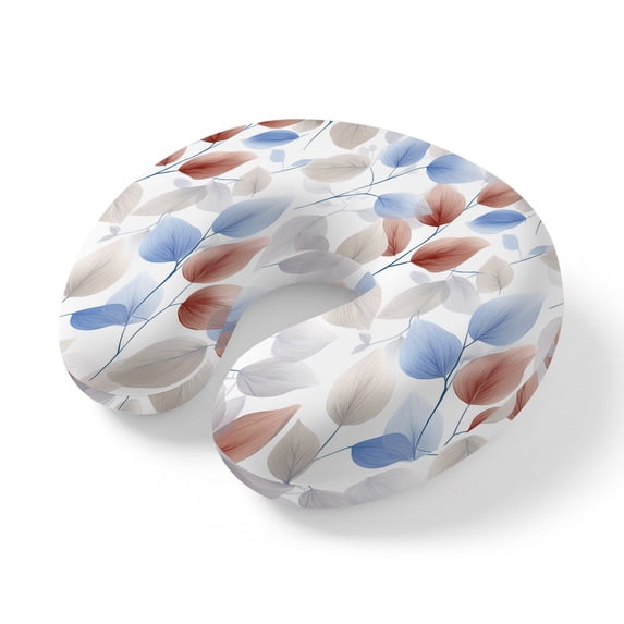 Travel Pillows U Shape Memory Foam Brown Blue Grey Leaves Plane Neck ...