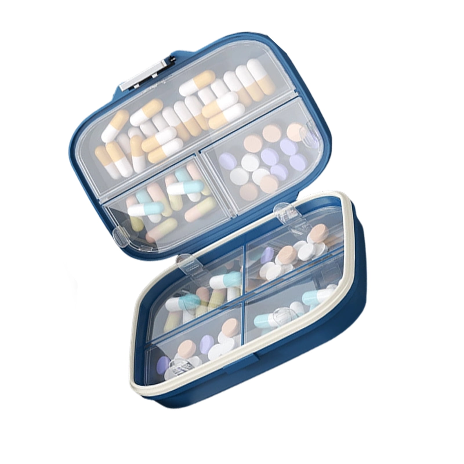 Travel Pills Case Double Layer Systems Easy Medication Sorting Compact ...