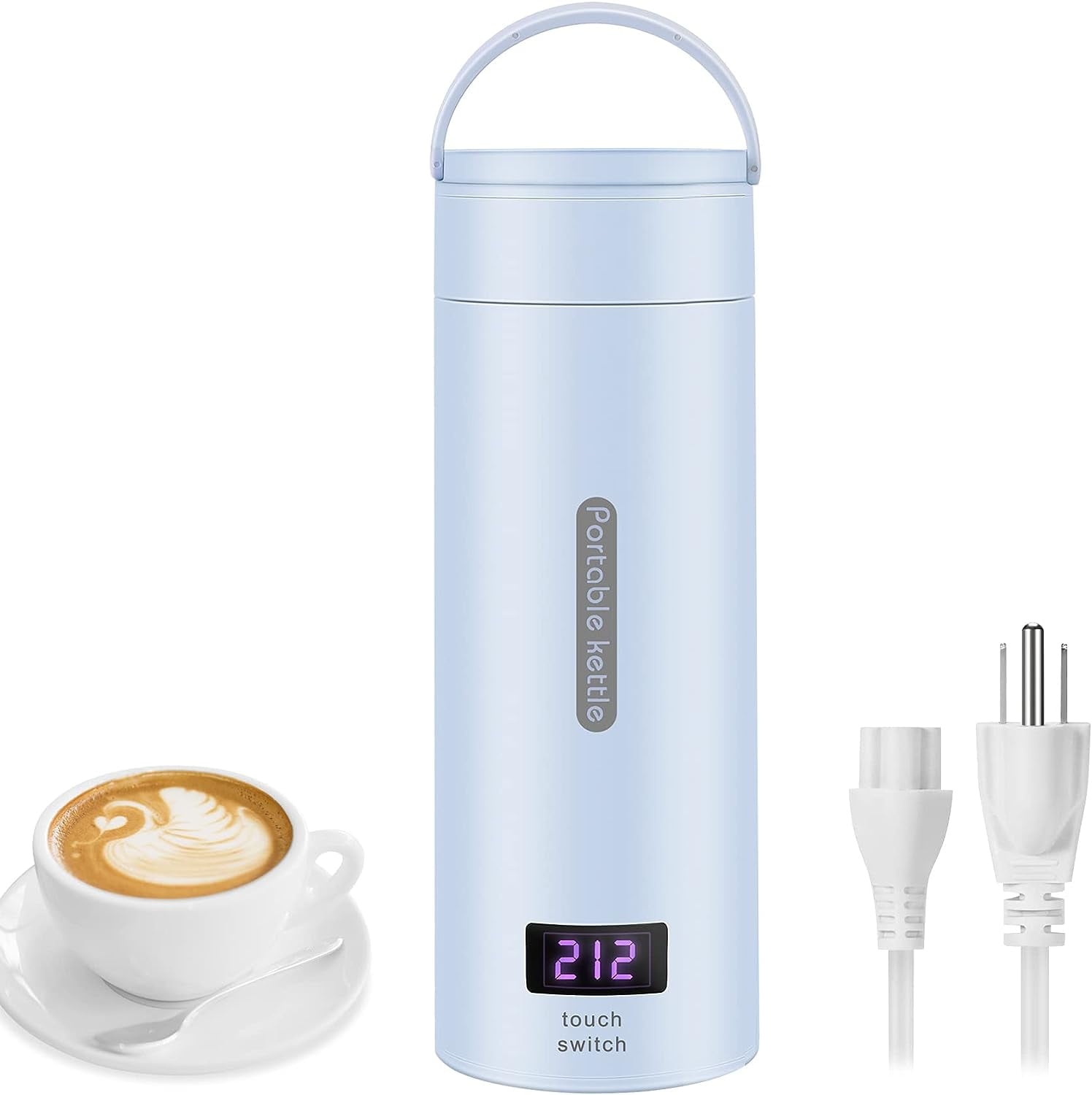 Travel Portable Electric Kettle,380ML Small Mini Coffee Tea Kettle,One Cup Hot Water Maker with ...