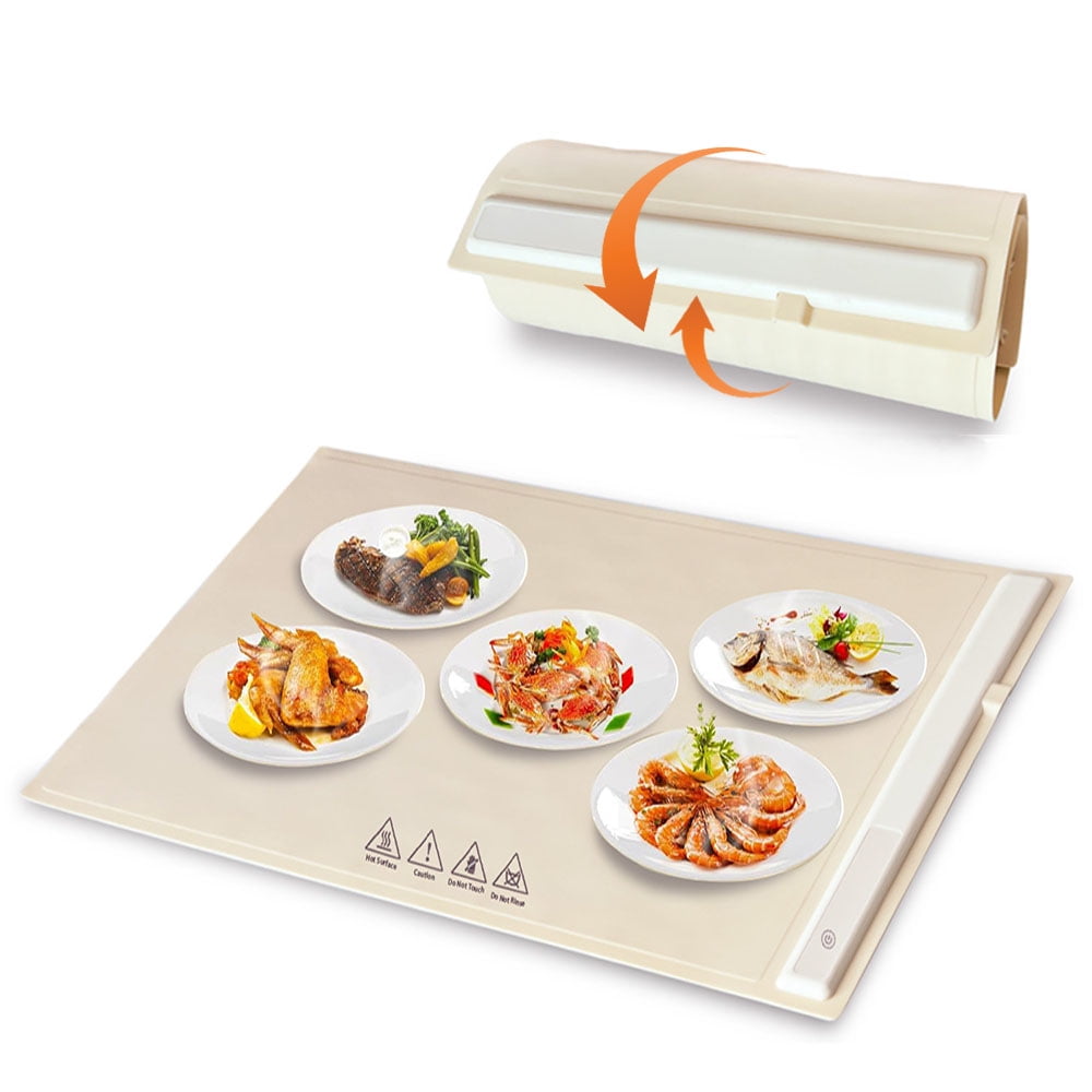 Travel Portable Food-Warm Roll up Heating Tray Pad, Silicone Electric ...