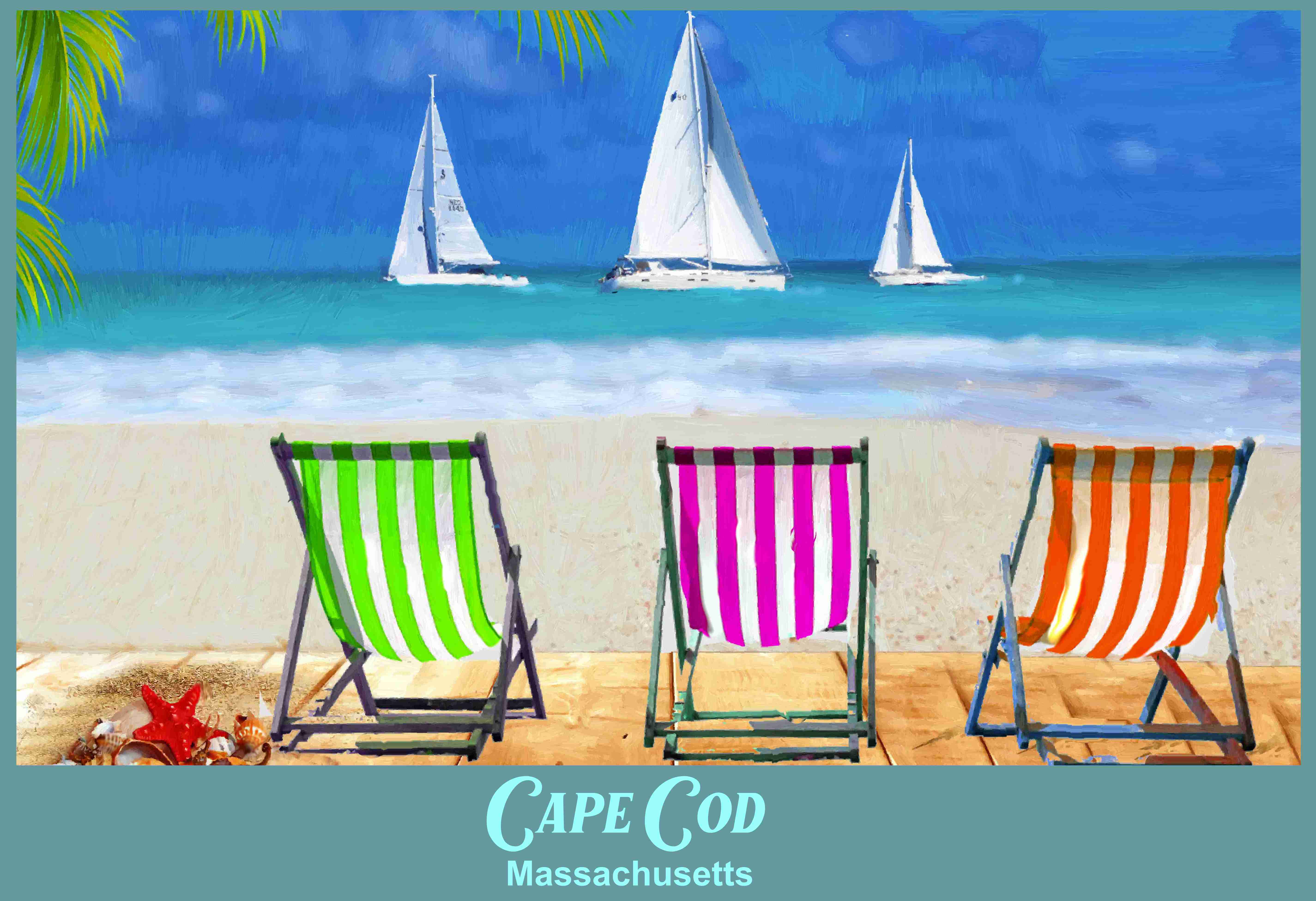 Travel Poster 16 X 24 Inches Care Code Sandy Beach Sail Boats Ocean ...