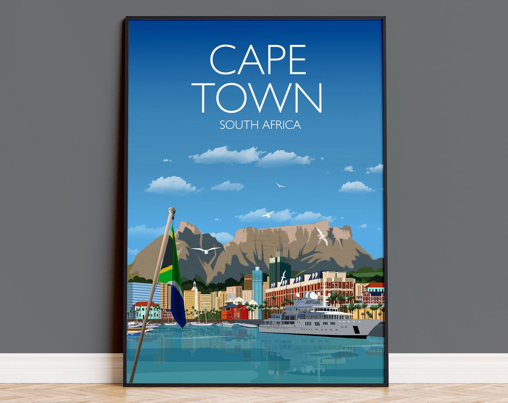 Travel Poster of Cape Town , Travel Print of Cape Town, City of Cape ...