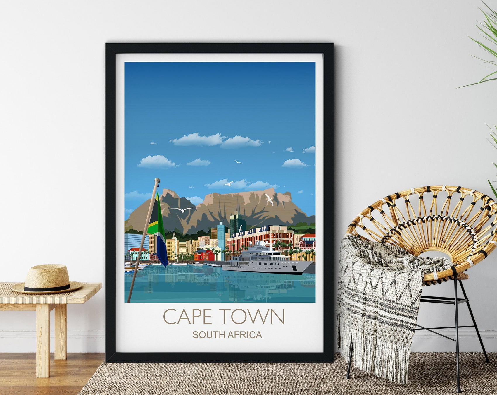 Travel Poster of Cape Town , Travel Print of Cape Town, City of Cape ...