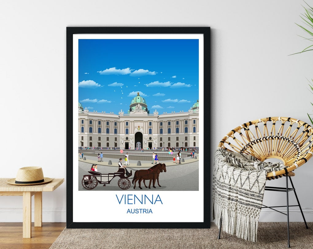 Travel Poster Of Vienna, Travel Print Of Vienna, Vienna Poster, Austria ...