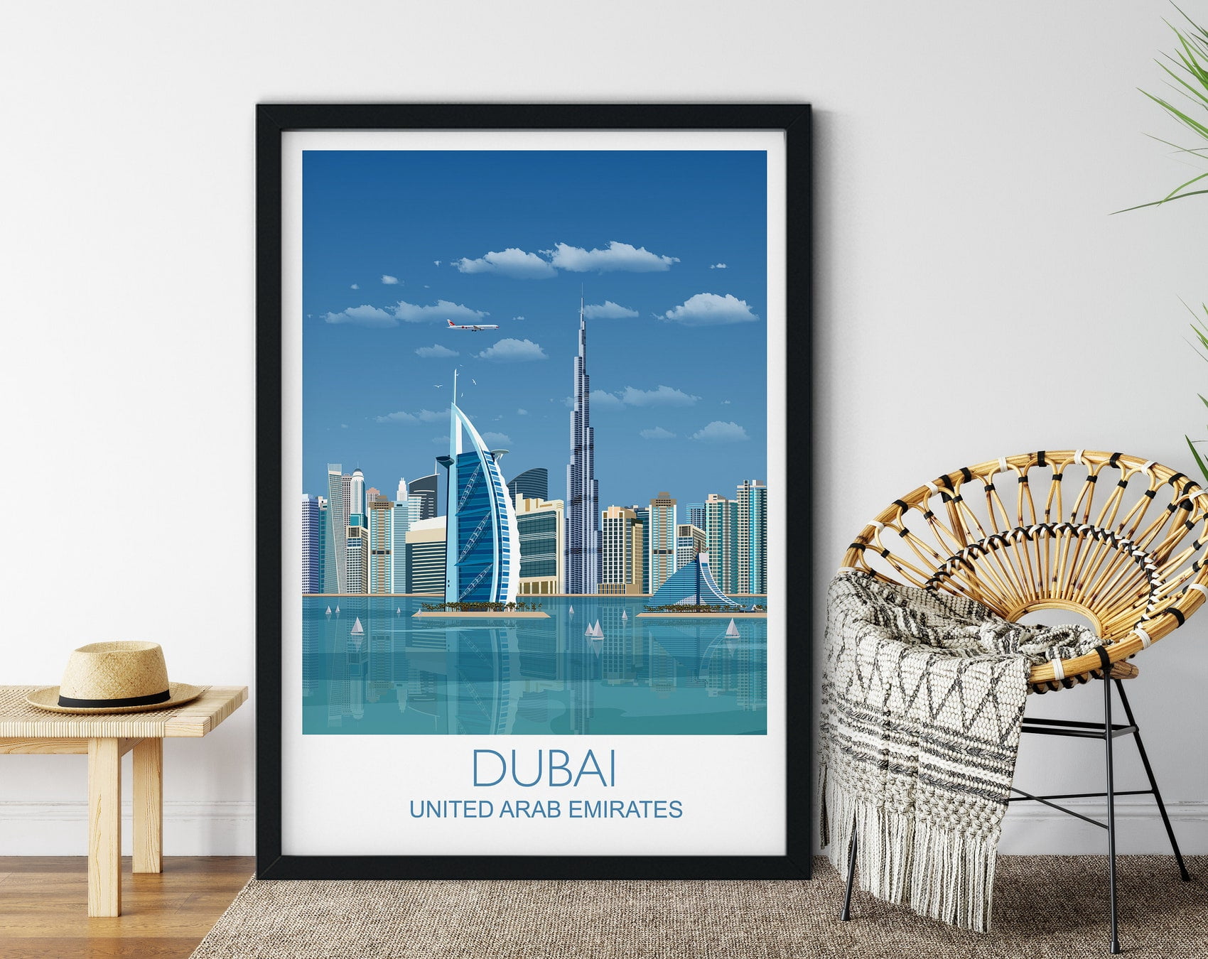 Travel Poster of Dubai, Travel Print of Dubai, City of Dubai, United ...