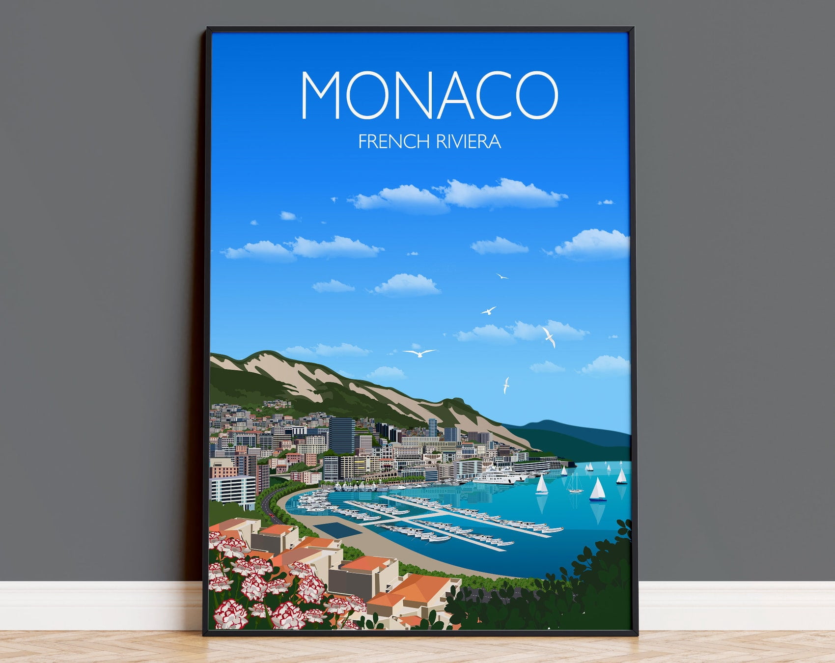 Travel Poster of Monaco, Travel Print of Monaco, French Riviera, Travel ...