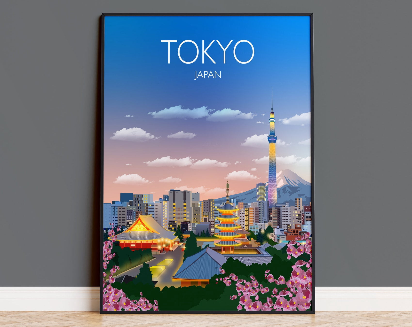 Travel Poster of Tokyo, Travel Print of Tokyo, City of Tokyo, Japan ...