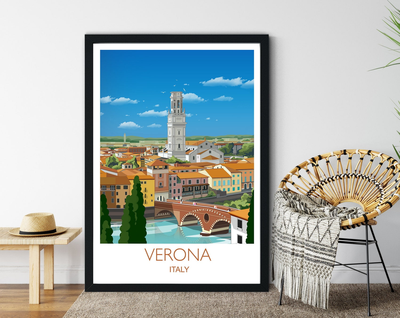 Travel Poster of Verona, Travel Print of Verona, Verona Poster, Italy ...