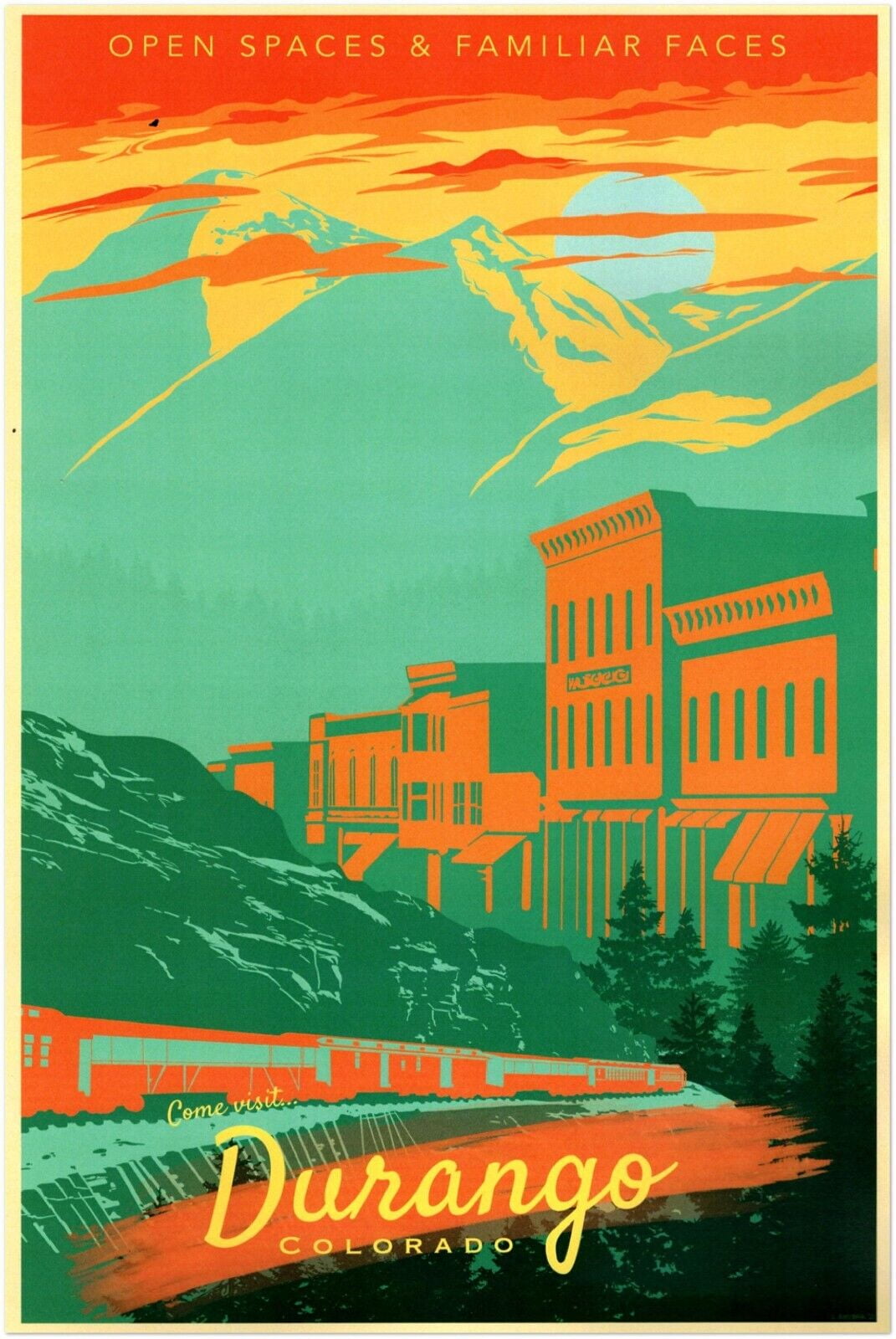 Travel Posters Durango - Colorado Vintage Travel Poster (24x36Inches ...