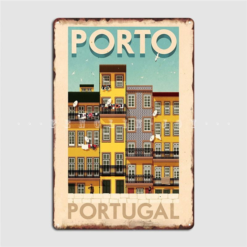 Travel Posters Porto Portugal Poster Metal Plaque Garage Club Wall Cave ...