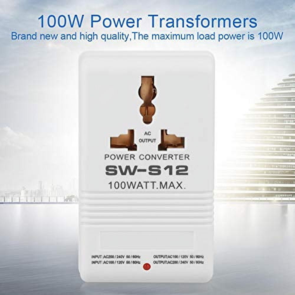 Travel Power Converter Adapter 100W 10V/120V to 220V/240V Step-Up&Down Voltage Converter ...