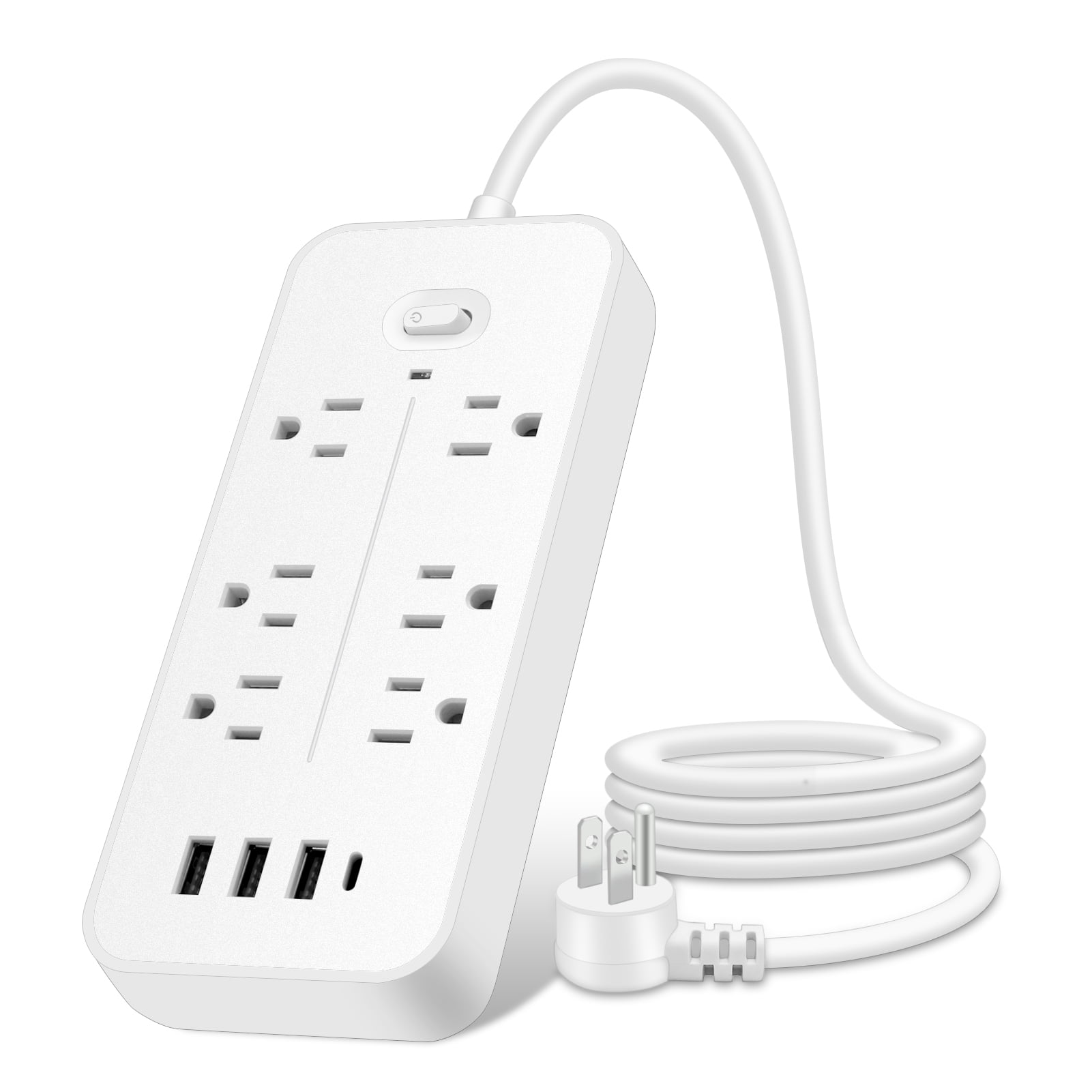 Compact Travel Power Strip with Surge Protection, 6 Outlets & 4 USB ...