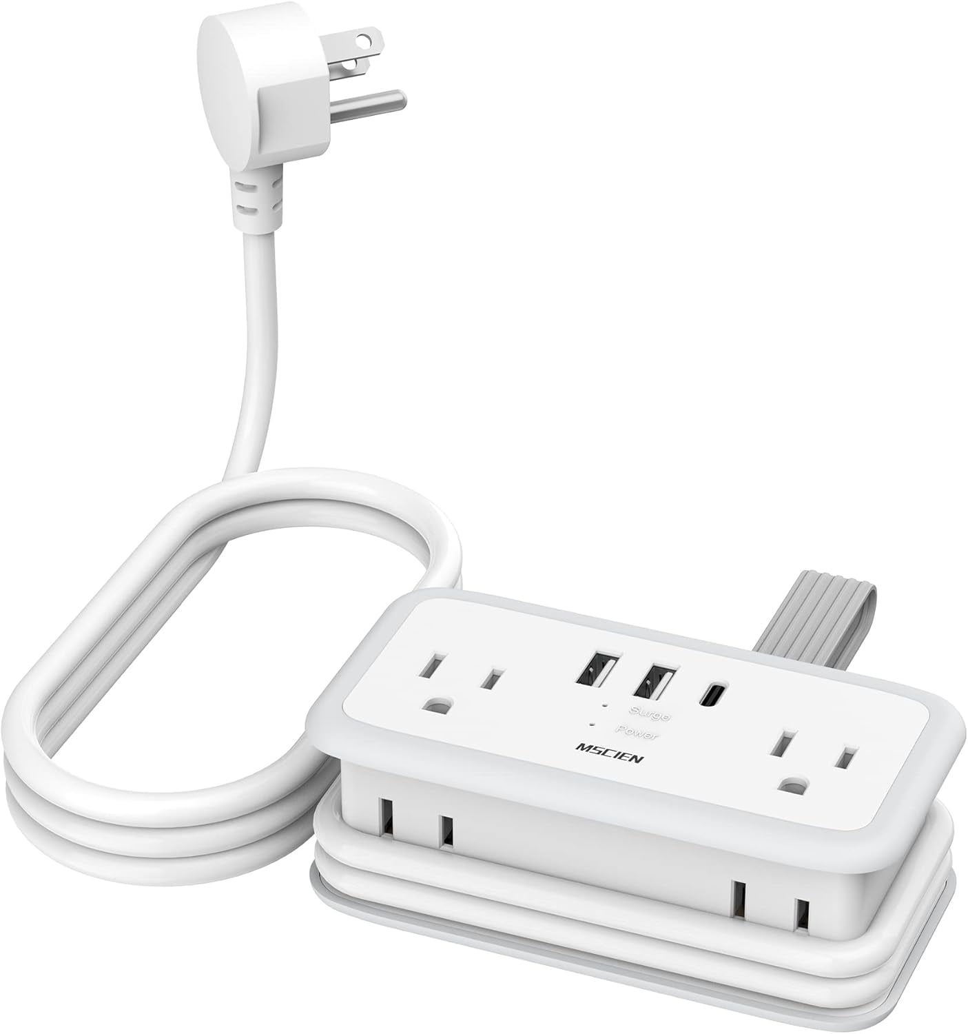 Travel Power Strip, 5FT Wrapped Extension Cord with Multiple Outlets ...