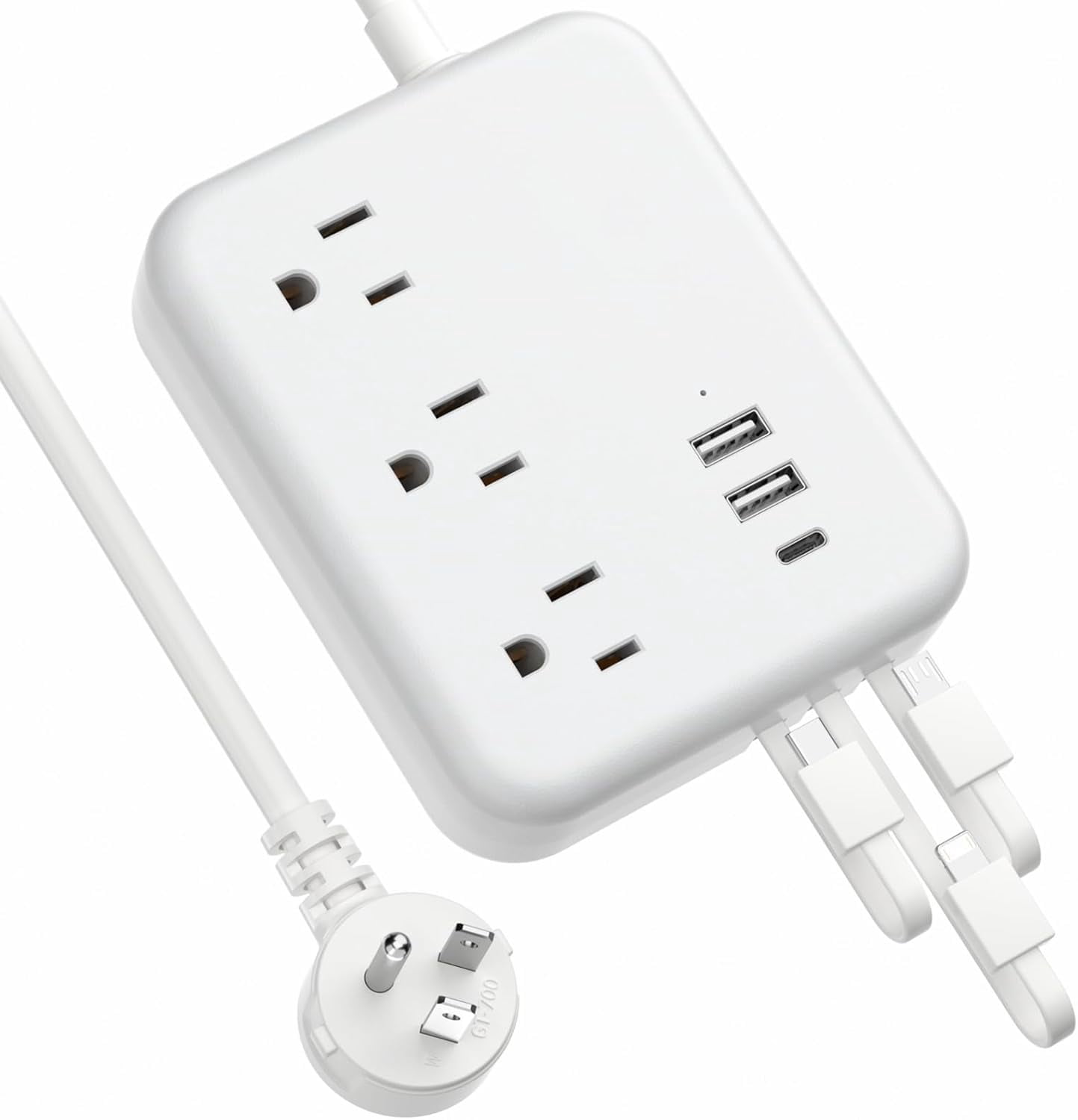Travel Power Strip with USB Ports & Cables, Charging Station for ...