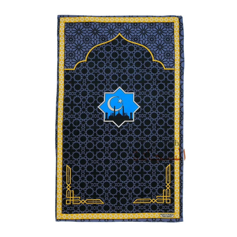 Travel Prayer Rug – Thin 24X40In Crescent Mosque Sajadah Design Prayer ...