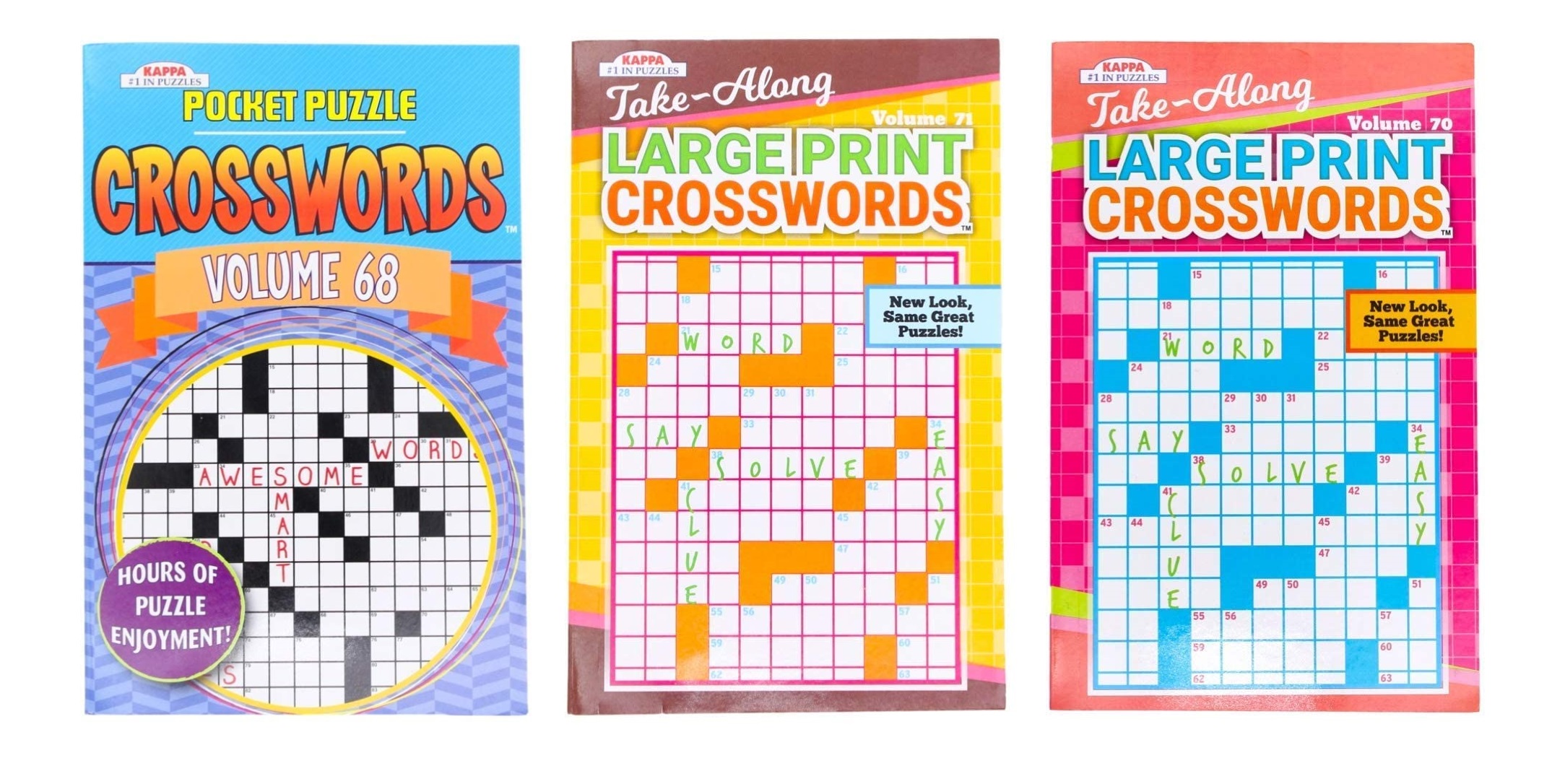 Travel Puzzle Books 3 Pack Pocket Puzzle Vol. 68 Take-Along Large Print ...