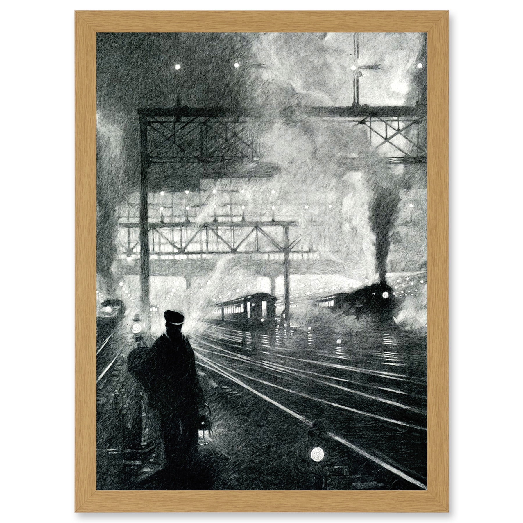Travel Railway Tracks 1912 Soot Steam Train Locomotive Drawing Moody ...
