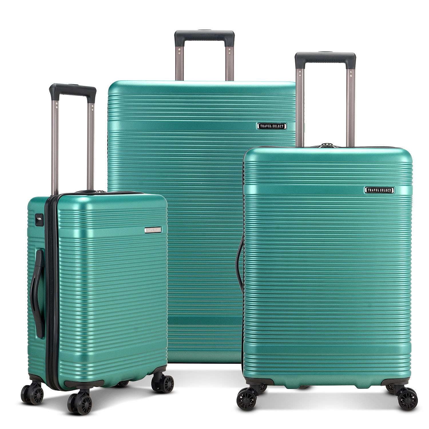 Travel Select Jaylen Hardside Spinner Luggage Set w/ USB Port, Teal, 3 ...