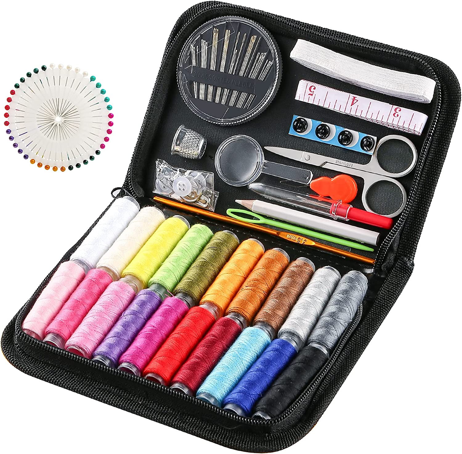 Travel Sewing Kit, Over 70 DIY Premium Sewing Supplies,Mini Sewing kit ...