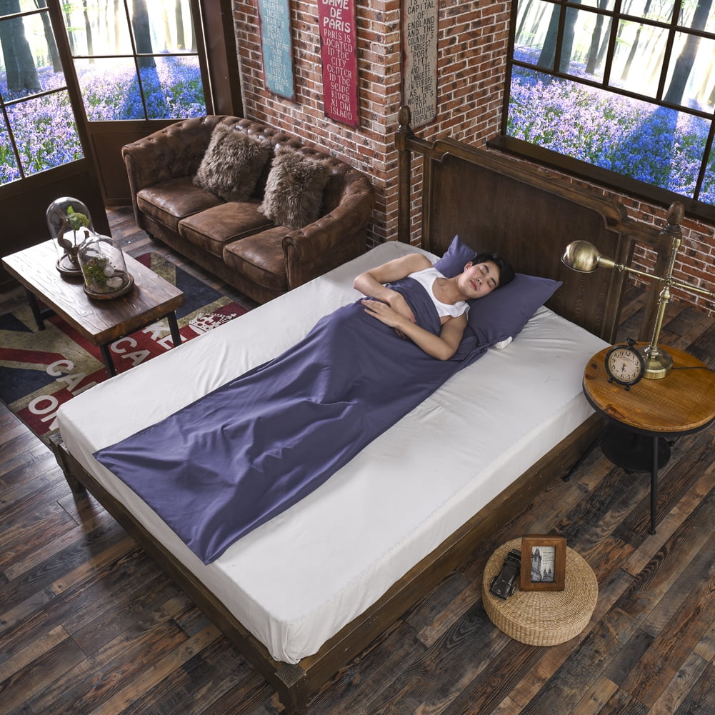 Travel Sheet Sleep Sack, Rectangular, Lightweight Warm Roomy Cotton ...