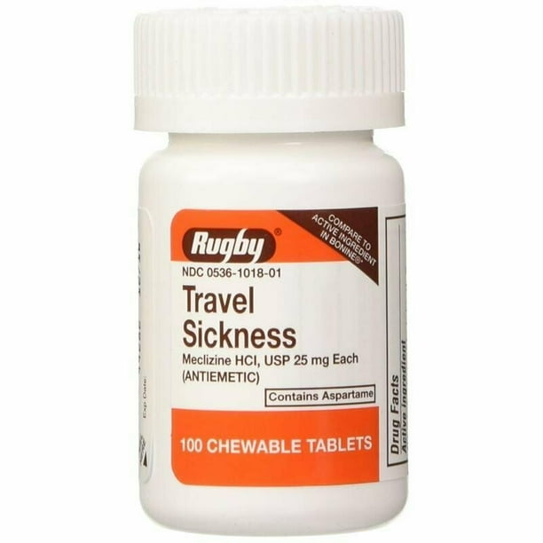 Travel Sickness Chewables 25MG 100 Count per Bottle 3 Pack - Walmart.com