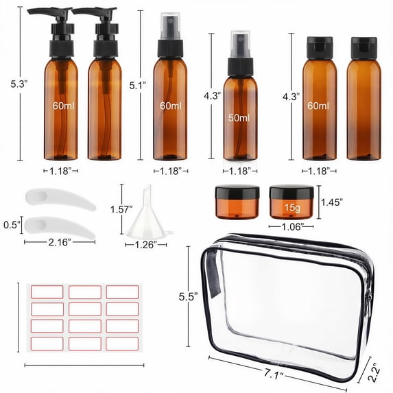 Travel Size Bottles for Toiletries Clear Toiletry Bag - Walmart.com