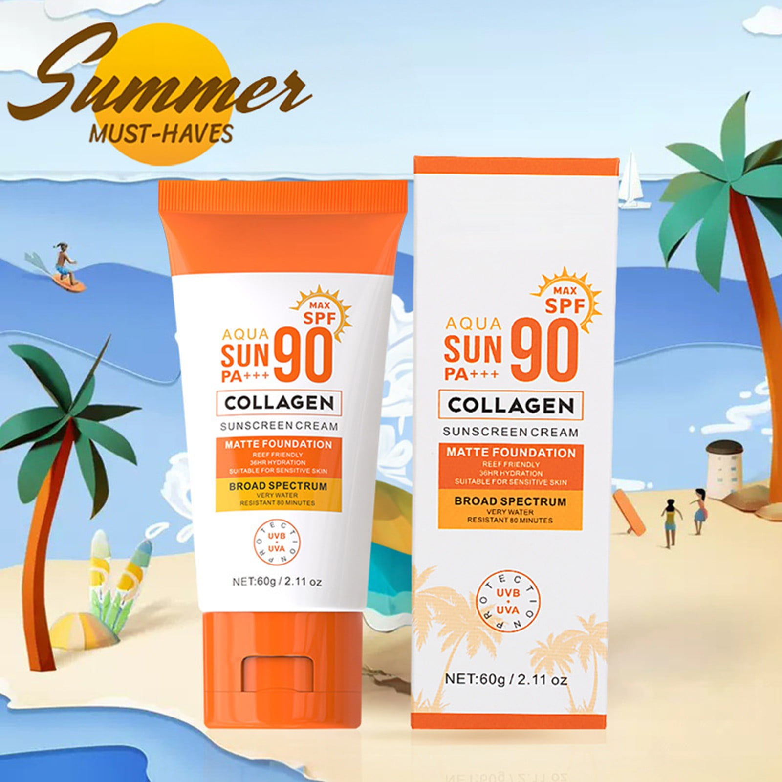 Travel Size Facial Moisturizer with SPF 90 - Lightweight, Non-Greasy ...