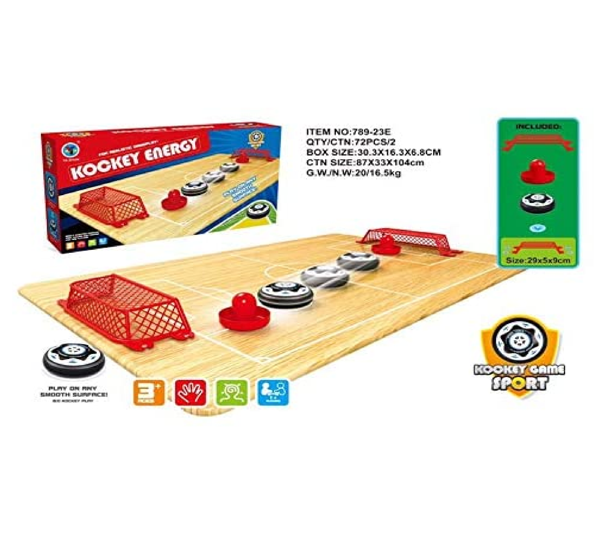 Travel-Size, Lightweight, 12" Hockey Energy Set, Family Travel or Party ...
