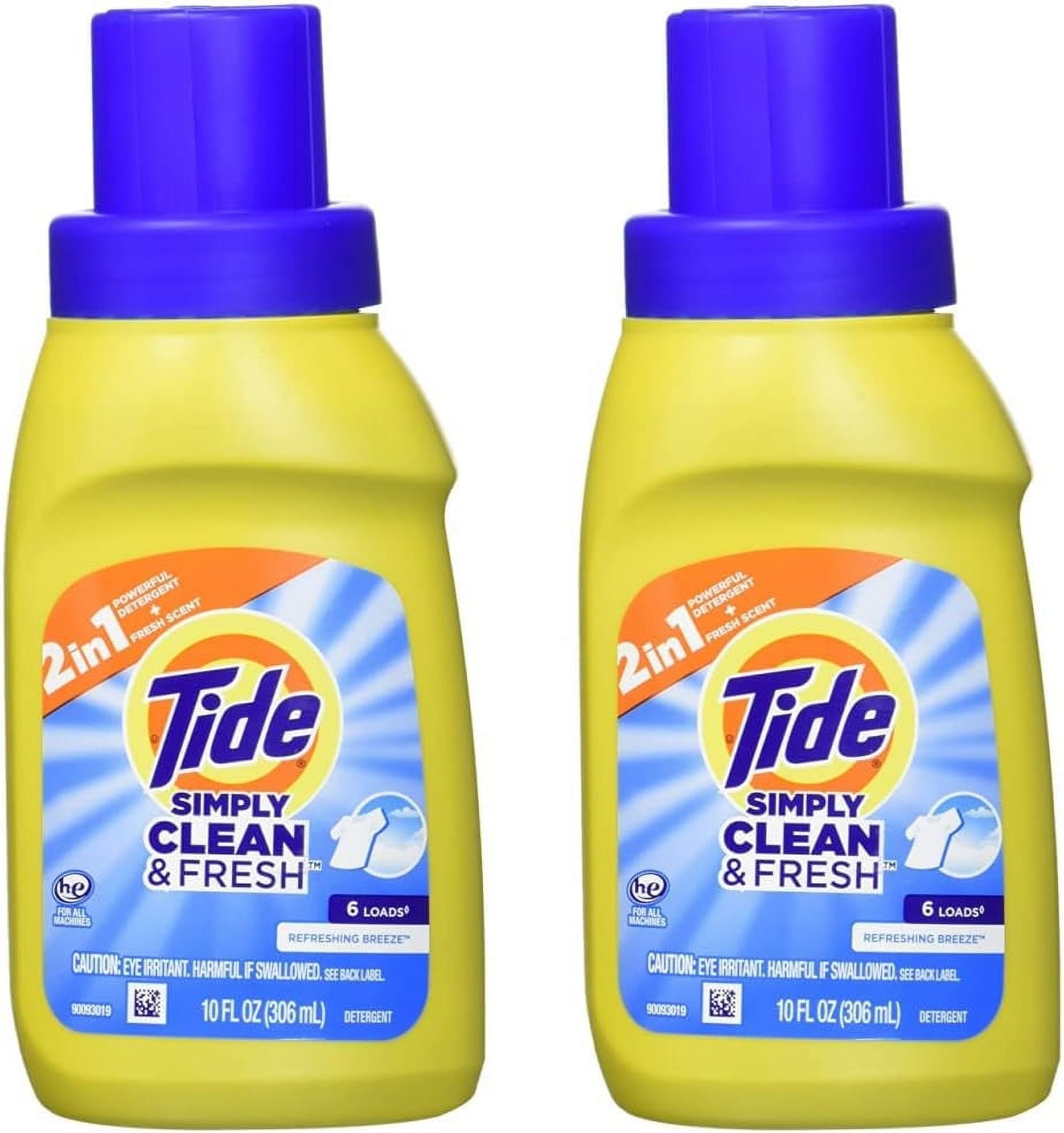 Tide Travel Size Laundry Detergent, Refreshing Breeze, 10oz, Pack of 2 ...