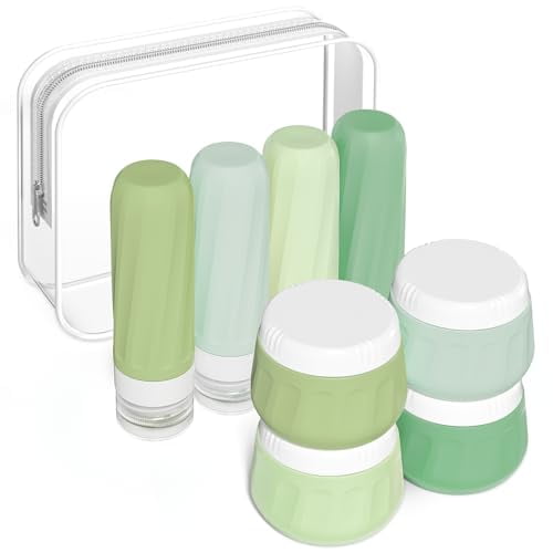 Travel Size Toiletries 8 Pack, TSA Approved 3oz Silicone Squeeze ...