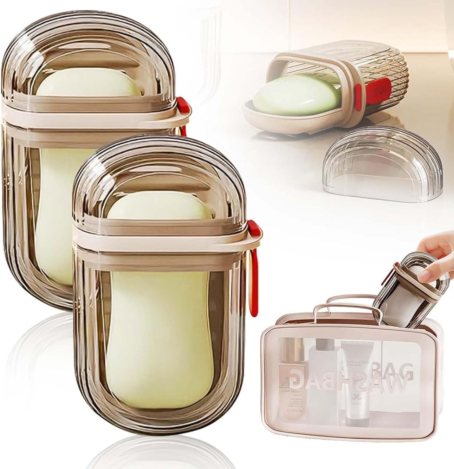 Travel Soap Case, Portable Soap Container with Lid, Efficient Drainage ...